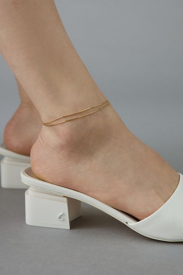 Double Layer Snake Chain Anklet | Anthropologie