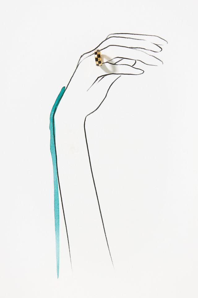 Clare V. Enamel Checker Ring | Anthropologie