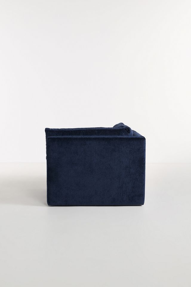 Milou Oxford Blue Chenille Modular Corner Chair Anthroliving
