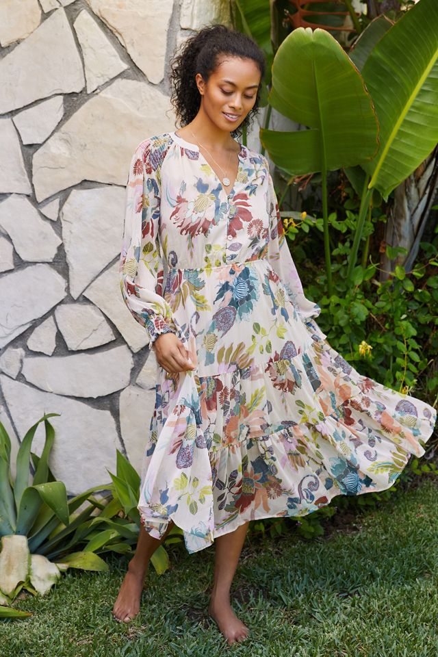 Sarah Hann Tiered Lurex Dress | Anthropologie