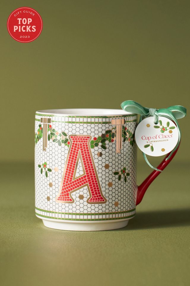 Tasse Festive Bistro Tile à monogramme | Anthropologie FR