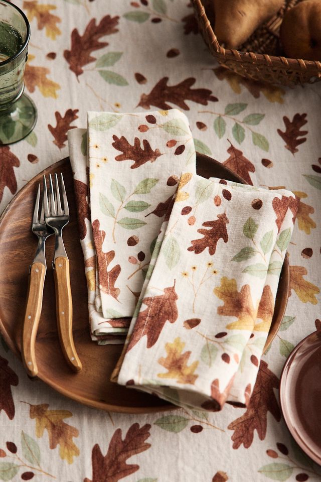 May We Fly Autumn Leaves Napkins, Set of 2 | AnthroLiving