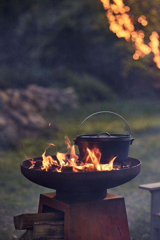 Weathering Steel Pedestal Bowl Fire Pit | Terrain
