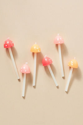 Meri Meri Mushroom Birthday Candles, Set of 6 | Anthropologie