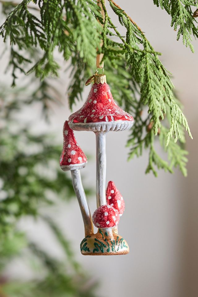 Toadstool Mushroom Bunch Glass Ornament | AnthroLiving