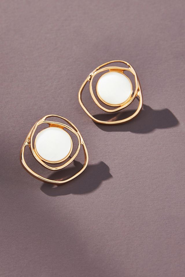 Wire Ripple Pearl Earrings | Anthropologie