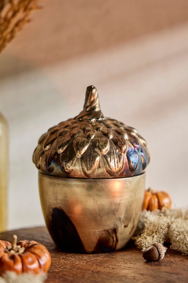Copper Acorn Candle, Pumpkin | Terrain
