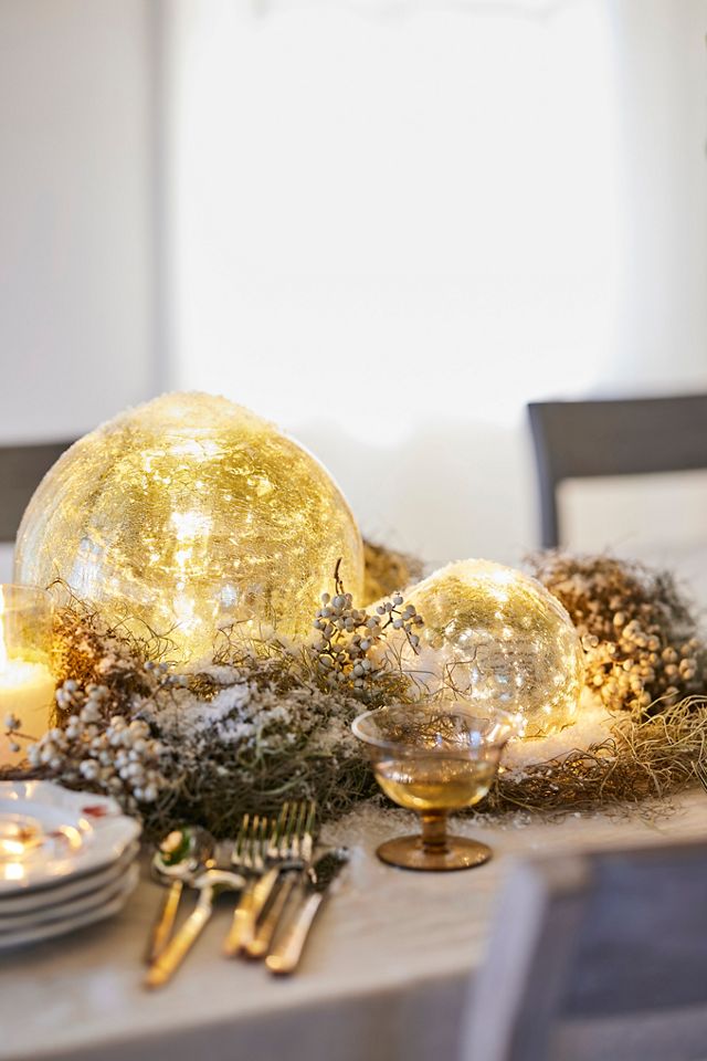Glowing LED Sphere, Gold | Anthropologie