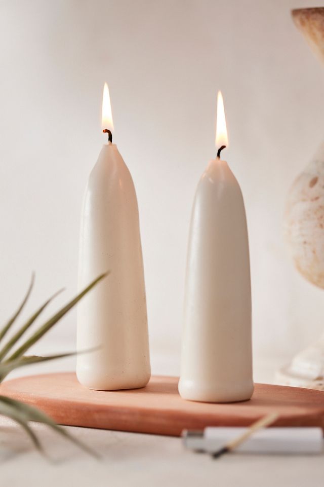 Stubby Taper Candles, Set of 2 | Anthropologie