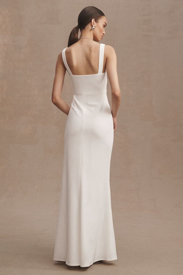 Bhldn Blake Square Neck Stretch Crepe Maxi Dress Anthropologie