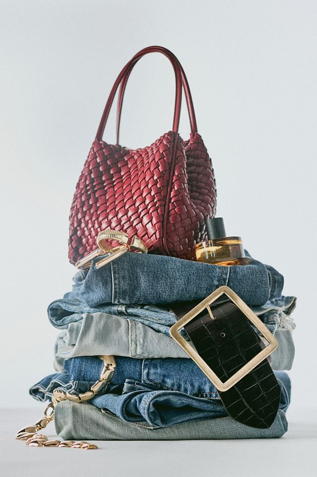 The Woven Mini Hollace Tote | Anthropologie