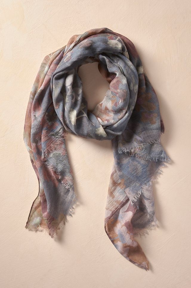 Blue Sky Florals Wool Scarf | Terrain