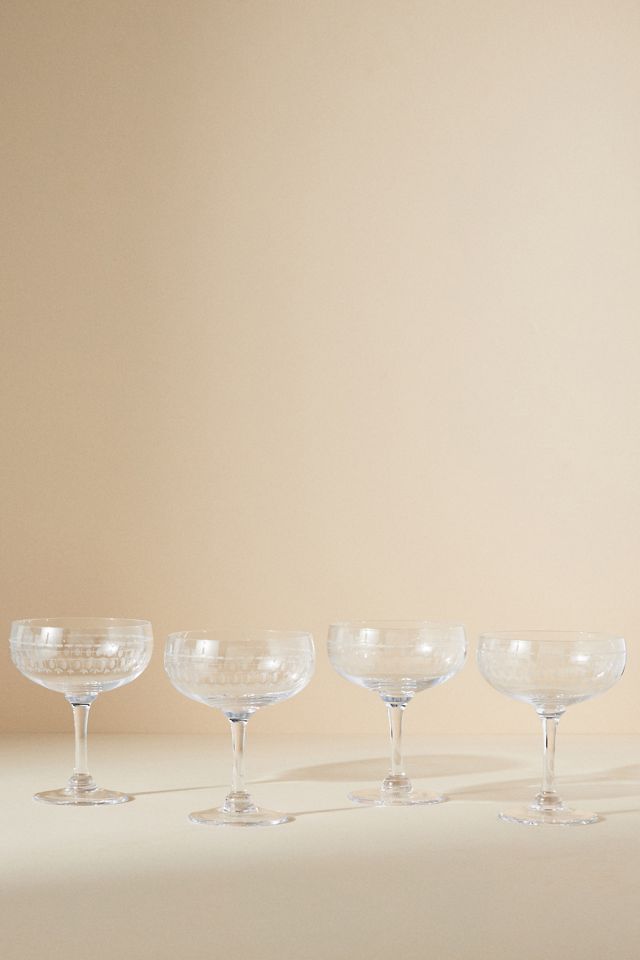 The Vintage List Crystal Coupe Glasses, Set of 4 | AnthroLiving