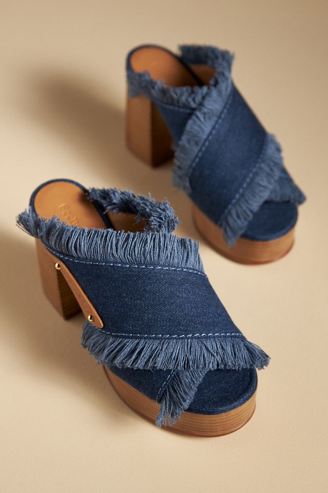 See By Chloe Denim Platform Mules | Anthropologie