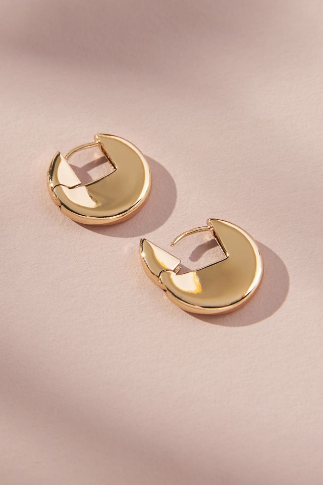 Disc Hoop Huggie Earrings | Anthropologie