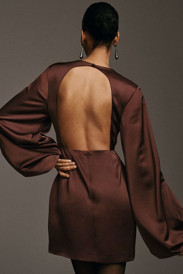 Significant Other Holly Long Sleeve Open Back Mini Dress Anthropologie