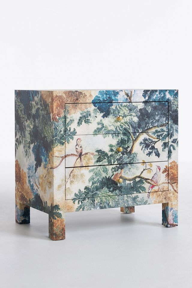 Judarn Hale Cotton Canvas Wooden Bedside Table | Anthropologie UK