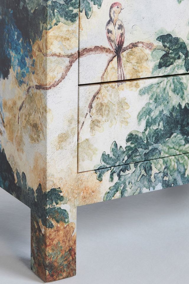 Judarn Hale Cotton Canvas Wooden Bedside Table | Anthropologie UK
