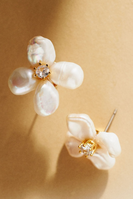 Shashi Flower Pearl Earrings | Anthropologie