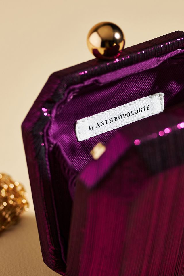 Mini Metallic Hard Case Box Clutch Bag | Anthropologie UK