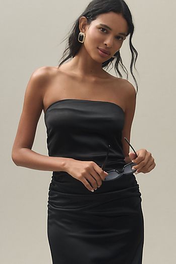 BHLDN Livia Strapless Bow Tent Mini Dress | Anthropologie BHLDN Livia Strapless Bow Tent Mini Dress | Anthropologie