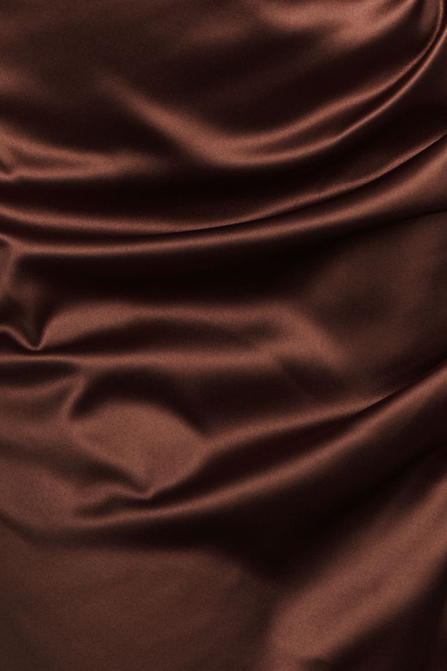 Bhldn Francesca High Neck Stretch Satin Midi Dress Anthropologie