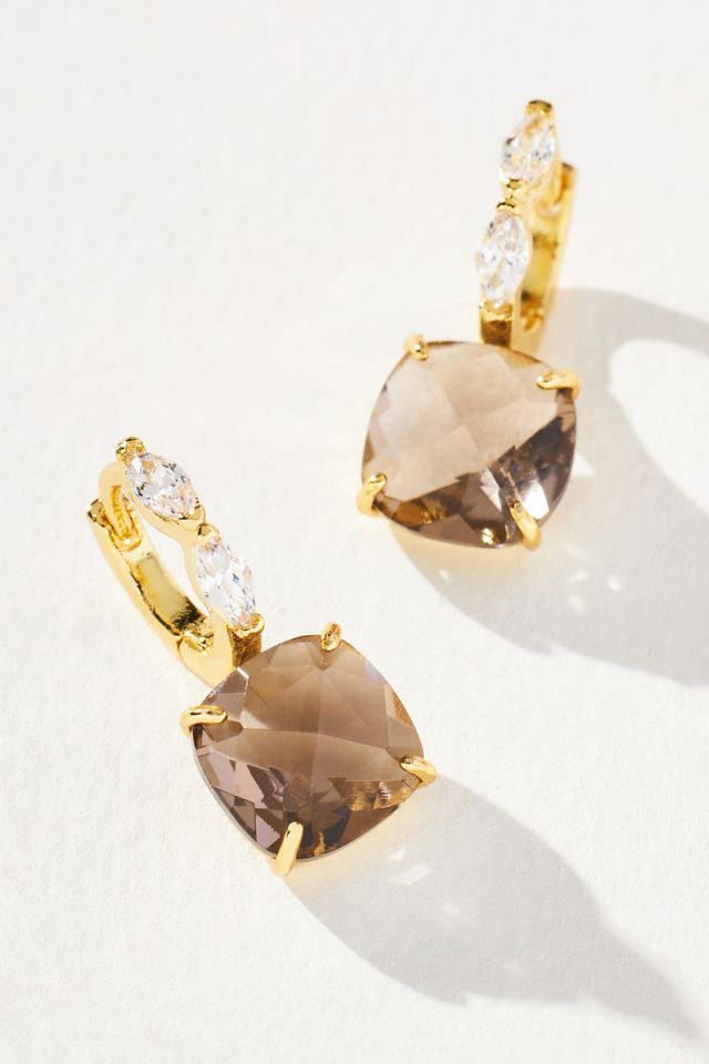 Crystal Hoop Stone Pendant Earrings | Anthropologie