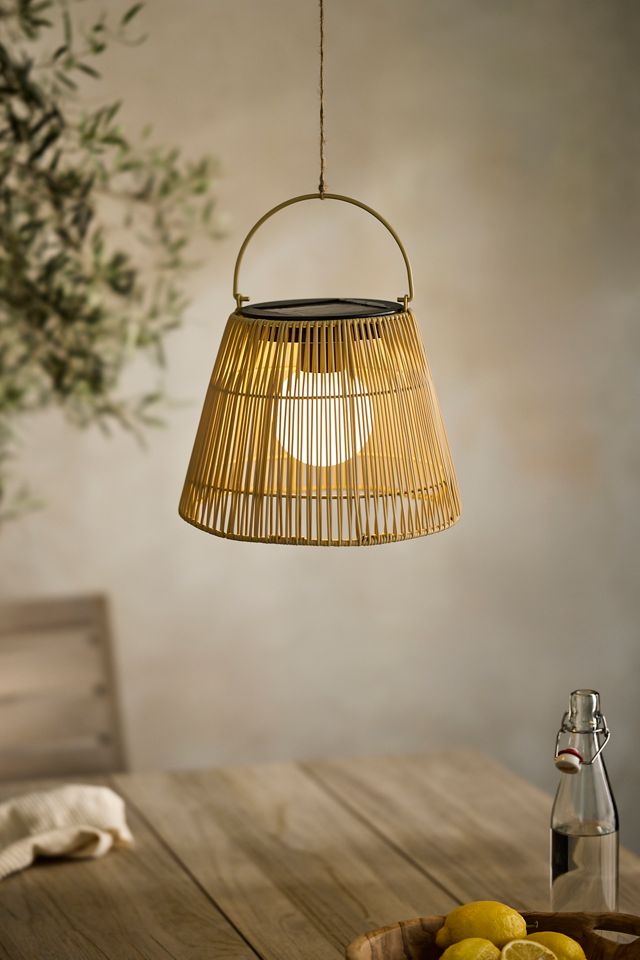 Solar Wicker Cone Outdoor Light | Terrain
