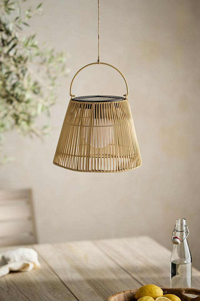 Solar Wicker Cone Outdoor Light | Terrain