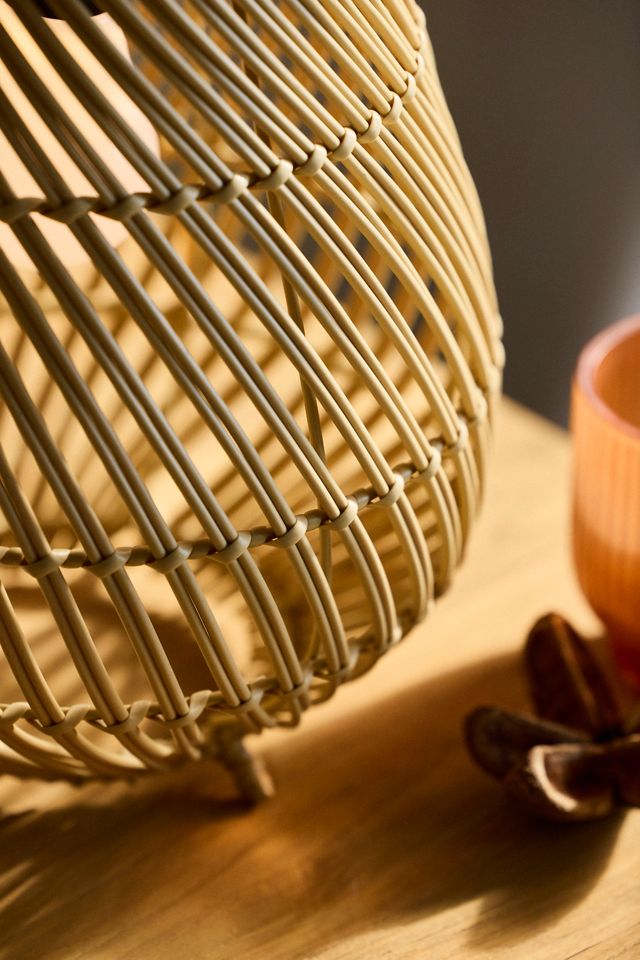 Solar Raw Edge Wicker Outdoor Lamp | AnthroLiving