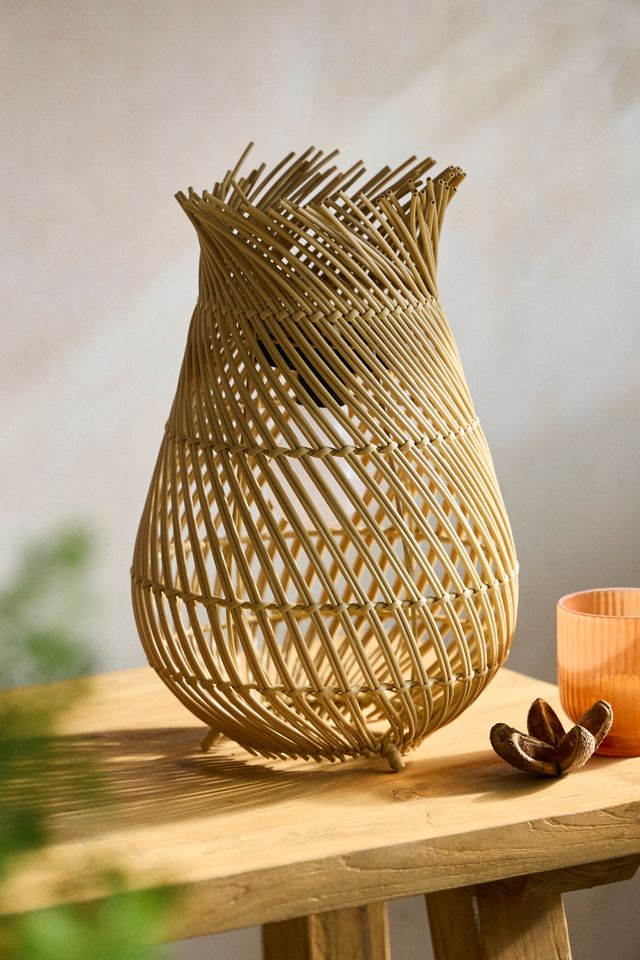Solar Raw Edge Wicker Outdoor Lamp | AnthroLiving