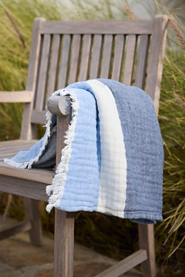 Wide Stripe Cotton Blend Throw | Terrain