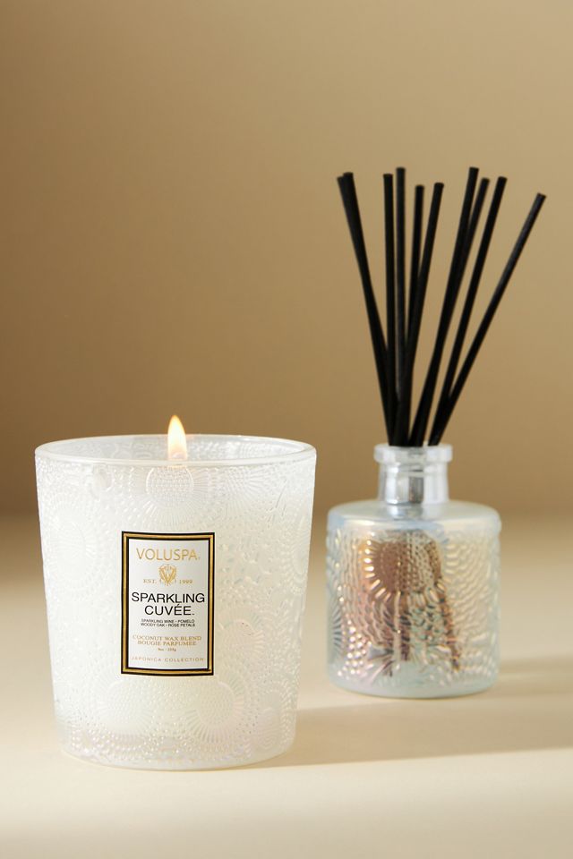 Voluspa Sparkling Cuvée Glass Jar Candle & Reed Diffuser Set ...