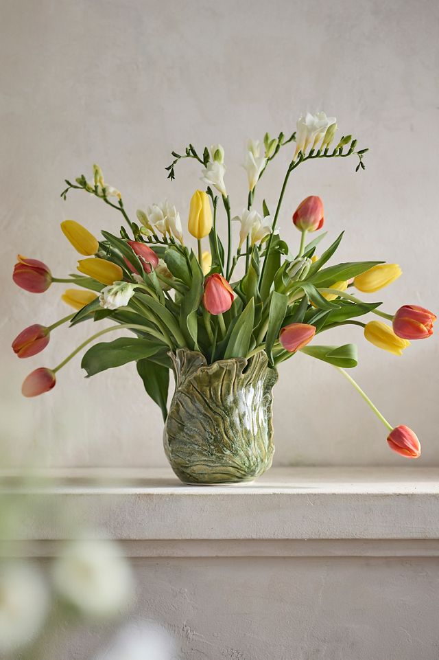Cabbage Leaf Ceramic Vase | Terrain