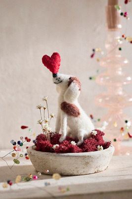 Sweetheart Dog Felt Critter | AnthroLiving