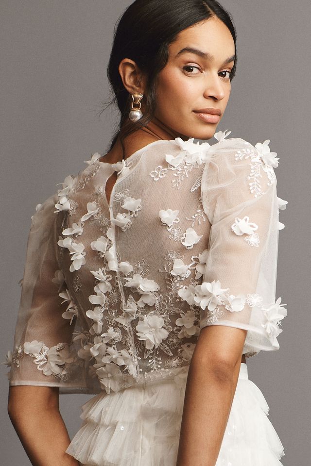 Helsi Addison 3D Floral Appliqué Top | Anthropologie