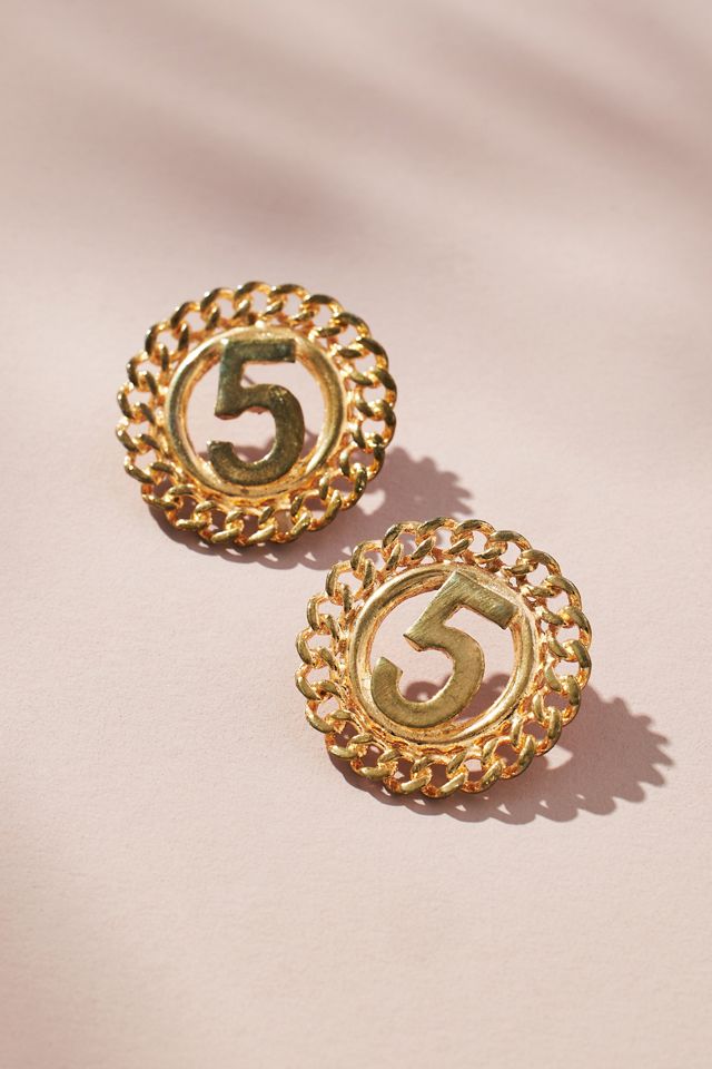 The Restored Vintage Collection: Numbered Post Earrings | Anthropologie