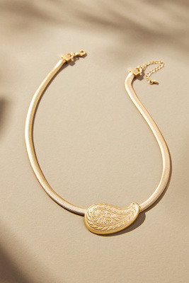 Paisley Pendant Snake Chain Necklace | Anthropologie
