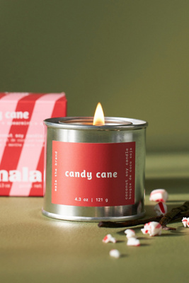 Mala the Brand Candy Cane Tin Candle | AnthroLiving