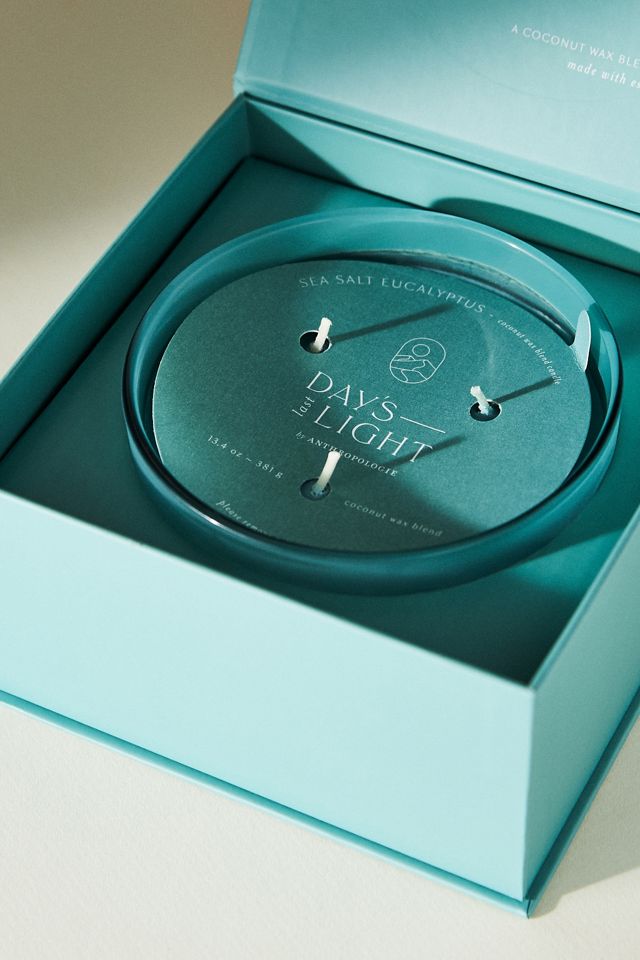 Days Last Light Fresh Sea Salt Eucalyptus Boxed Candle | AnthroLiving