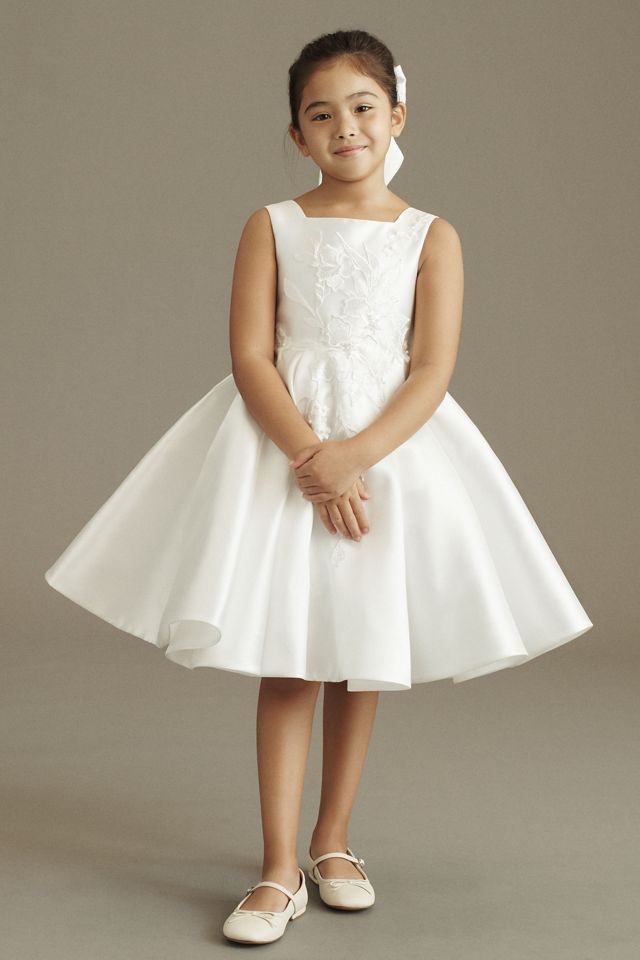 Princess Daliana Embroidered Satin Flower Girl Dress | Anthropologie