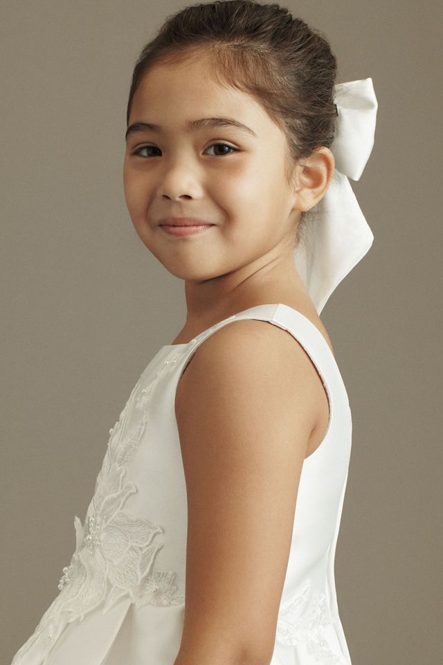 Princess Daliana Embroidered Satin Flower Girl Dress | Anthropologie