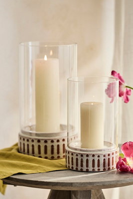 Ceramic Base Glass Hurricane | AnthroLiving