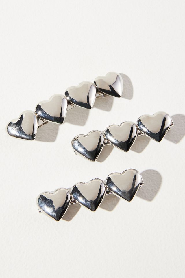 Metal Heart Hair Clips, Set of 3 | Anthropologie