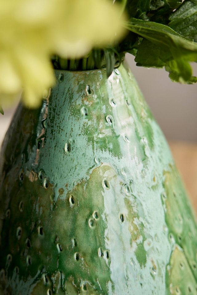 Textured Glaze Ceramic Vase, Wide | AnthroLiving