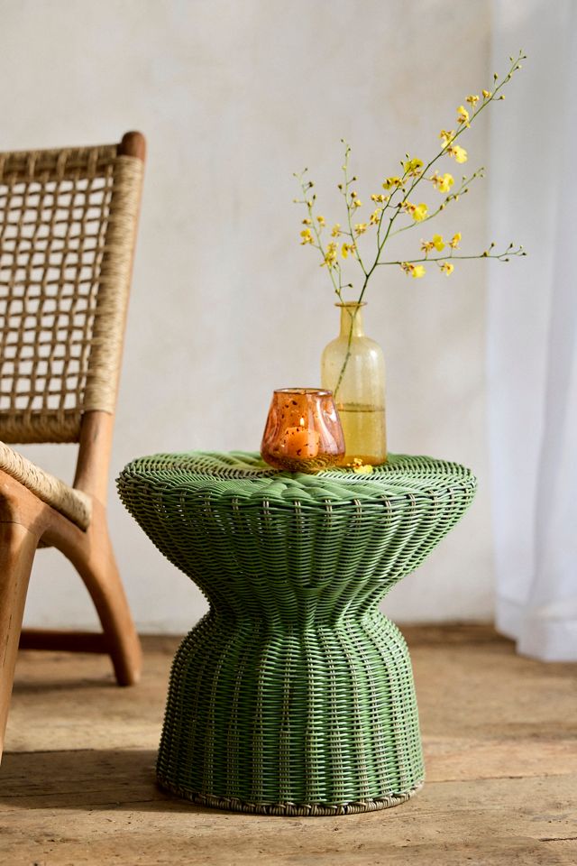All Weather Wicker Side Table Low Terrain