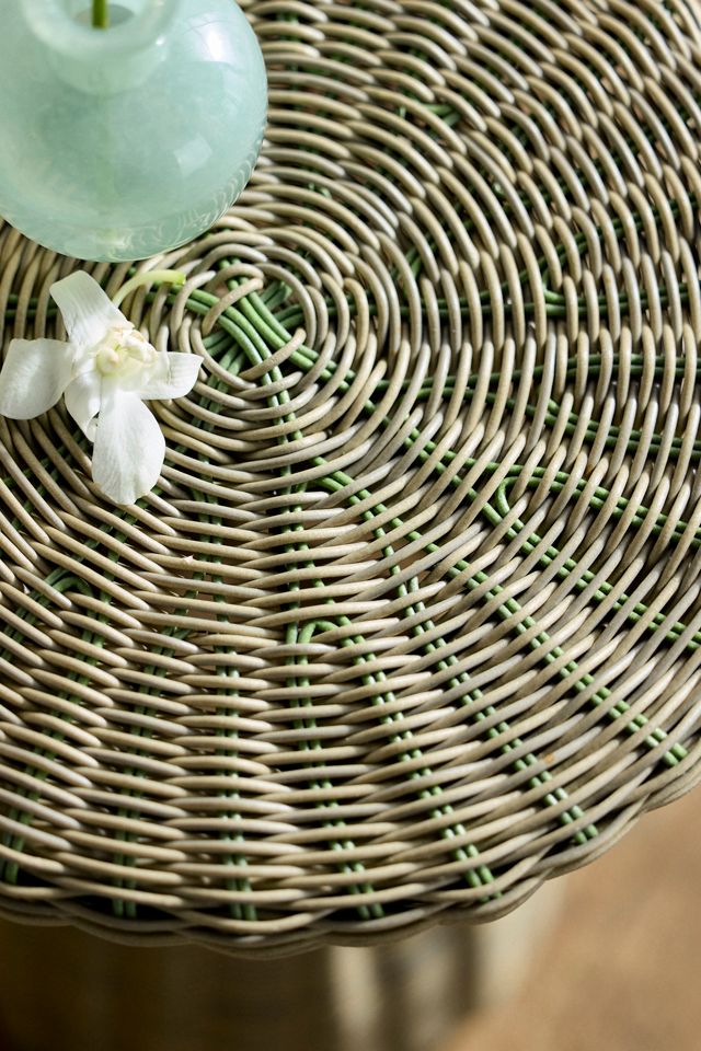 All Weather Wicker Side Table, Tall | AnthroLiving