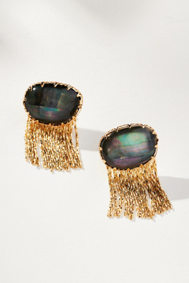 Metal Fringe Stone Earrings | Anthropologie