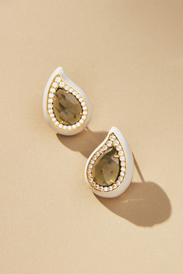 Festive Embellished Teardrop Post Earrings | Anthropologie
