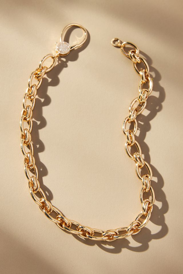 Large Link Pavé Necklace | Anthropologie